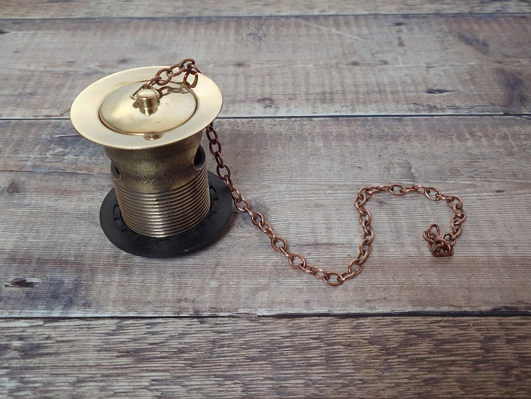 1 1/2" BSP Thread: Salvaged Polished Brass Waste With Plug - Etsy