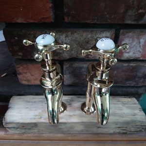 Original 1930s Brass, Overhauled Upright Mount Bib Butler Belfast Taps ...