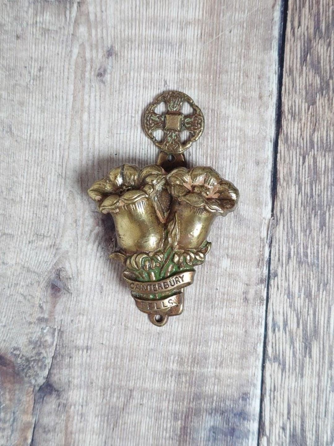 Canterbury Bells Vintage Brass Door Knocker, Small Brass Door Knocker ...