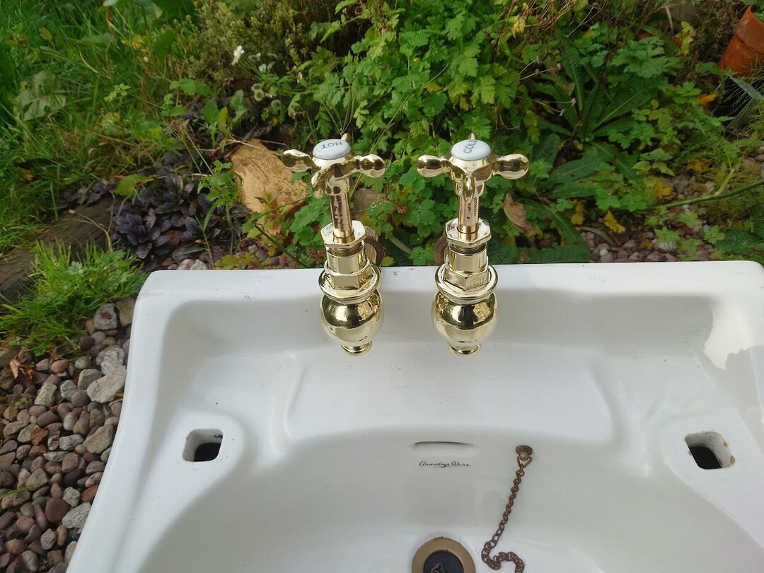 Victorian Brass Bath Taps: Polished Globe Faucets - Etsy