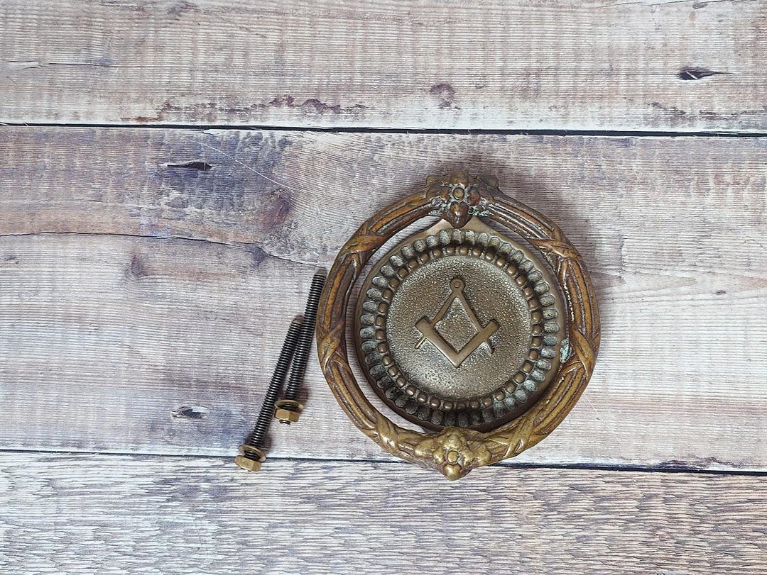 Heavy Masonic Brass Door Knocker, Vintage Brass Mason Door Knocker ...