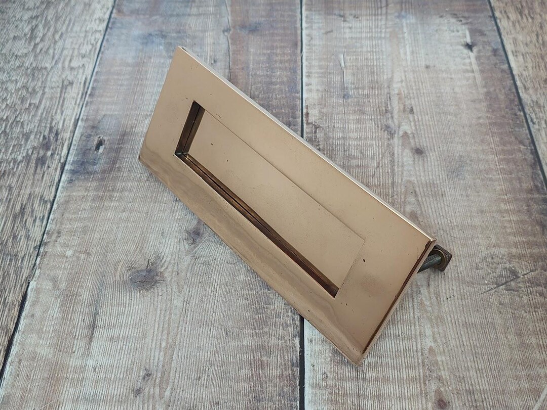 Small Vintage Copper Coloured Brass Door Letterbox Plate - Etsy Australia