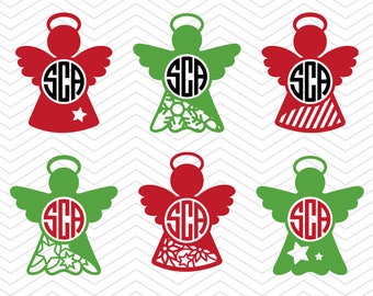 Angel Split Christmas Ornament SVG DXF PNG Eps Vinyl Winter | Etsy