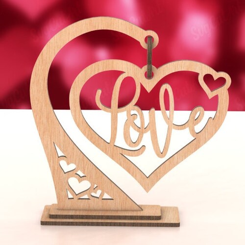 Valentine's Hanging Heart Stand Svg Svg Laser Files - Etsy