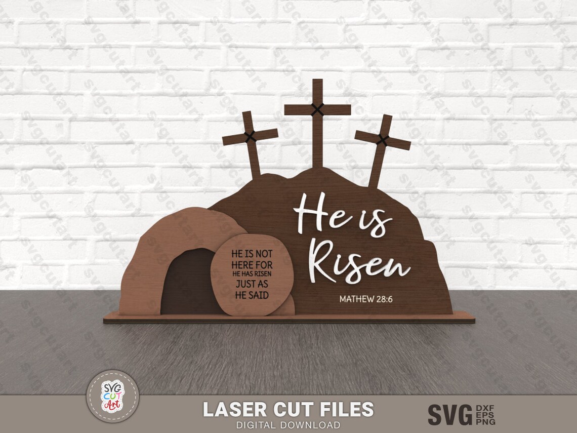 Empty Tomb Stand Svg, He is Risen Laser SVG, Easter Stand Svg, Easter ...