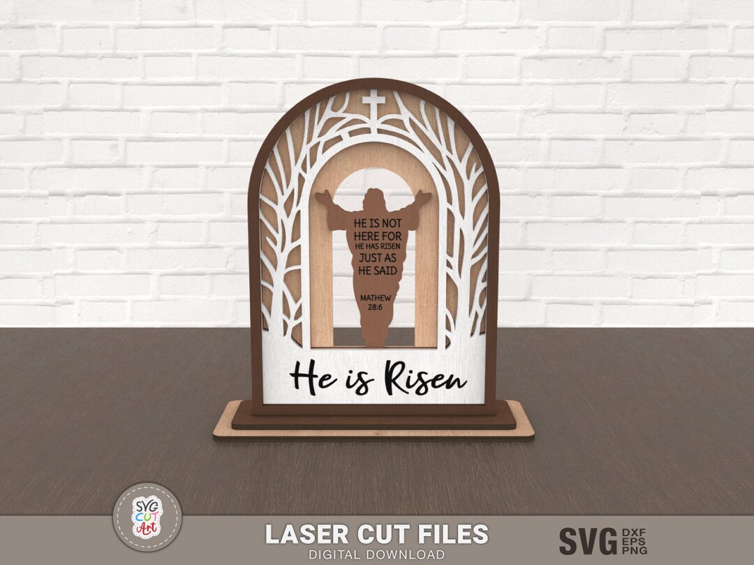 He is Risen Stand Jesus Laser SVG, Easter Stand Svg, Easter Laser ...