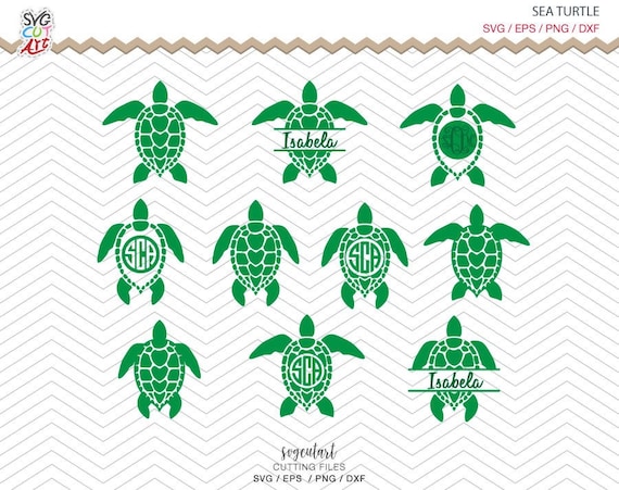 Turtle Svg Sea Turtle Monogram Sea Turtle Svg Summer Svg | Etsy