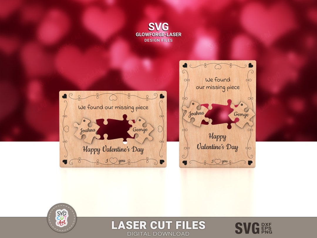 Valentine's Missing Piece Card SVG, Keychain Valentine Svg, Valentine's ...