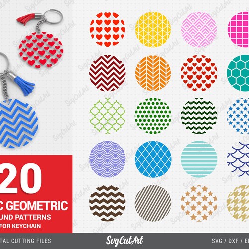 Round Pattern SVG and PNG Key Fob Svg Keychain Patterns Svg | Etsy UK