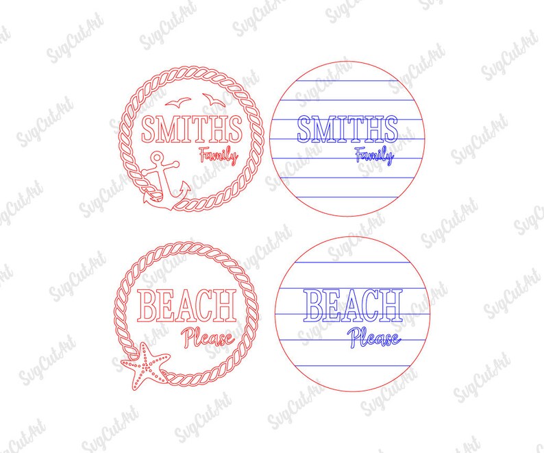 Nautical Rope Sign SVG Door Hanger Svg Round Sign Anchor - Etsy