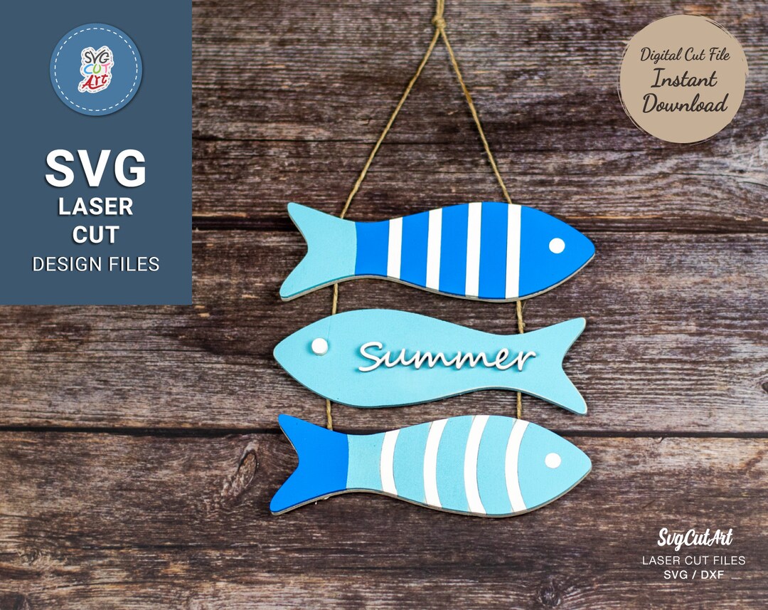 Fish Wall Hanging SVG, Boho Macrame Fish Svg, Hanging Decor, Laser Cut ...