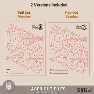 Christmas Tree 3D Card Stand Svg, Pop Out Svg, Christmas Card Laser Cut ...