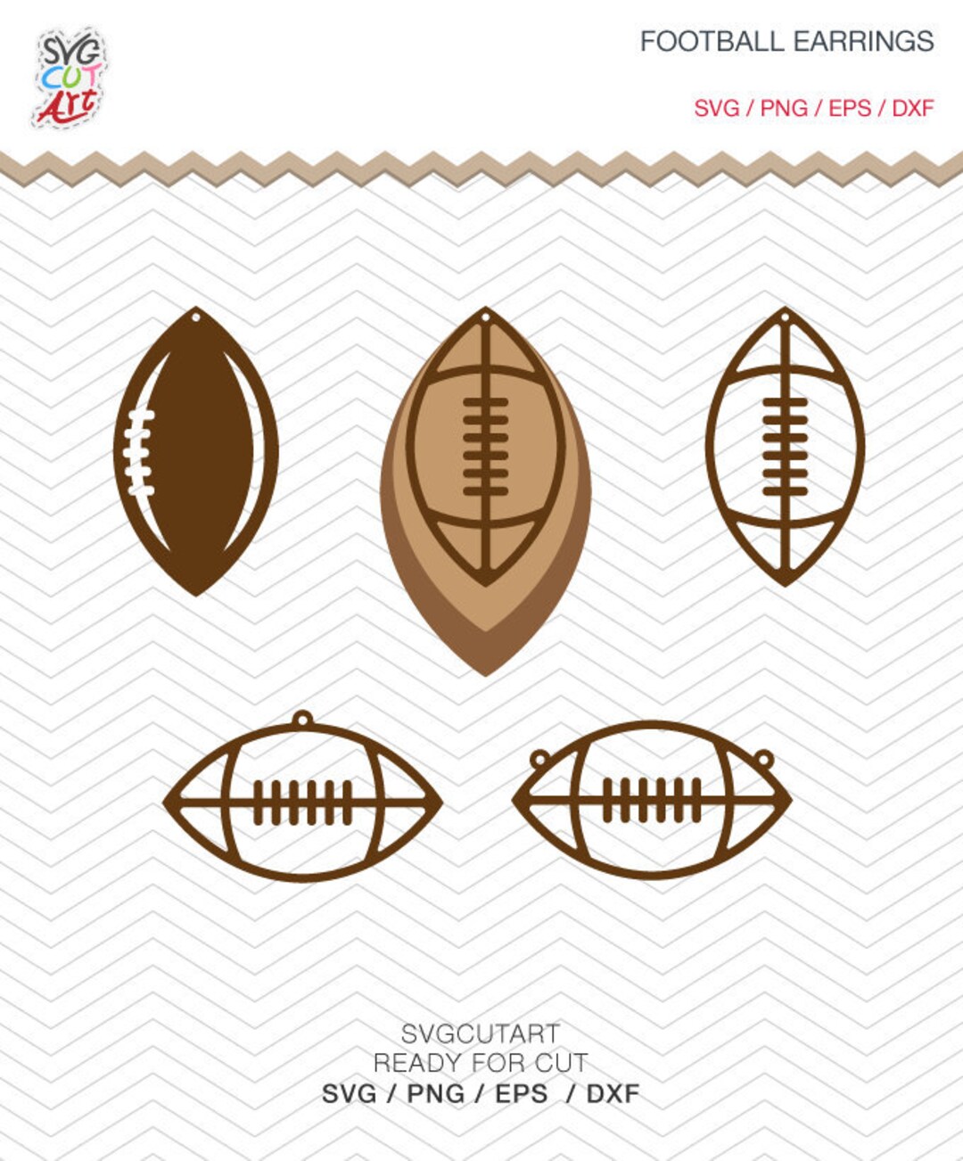 Football Earrings SVG DXF PNG Eps Teardrop Pendant Rugby, Sports ...
