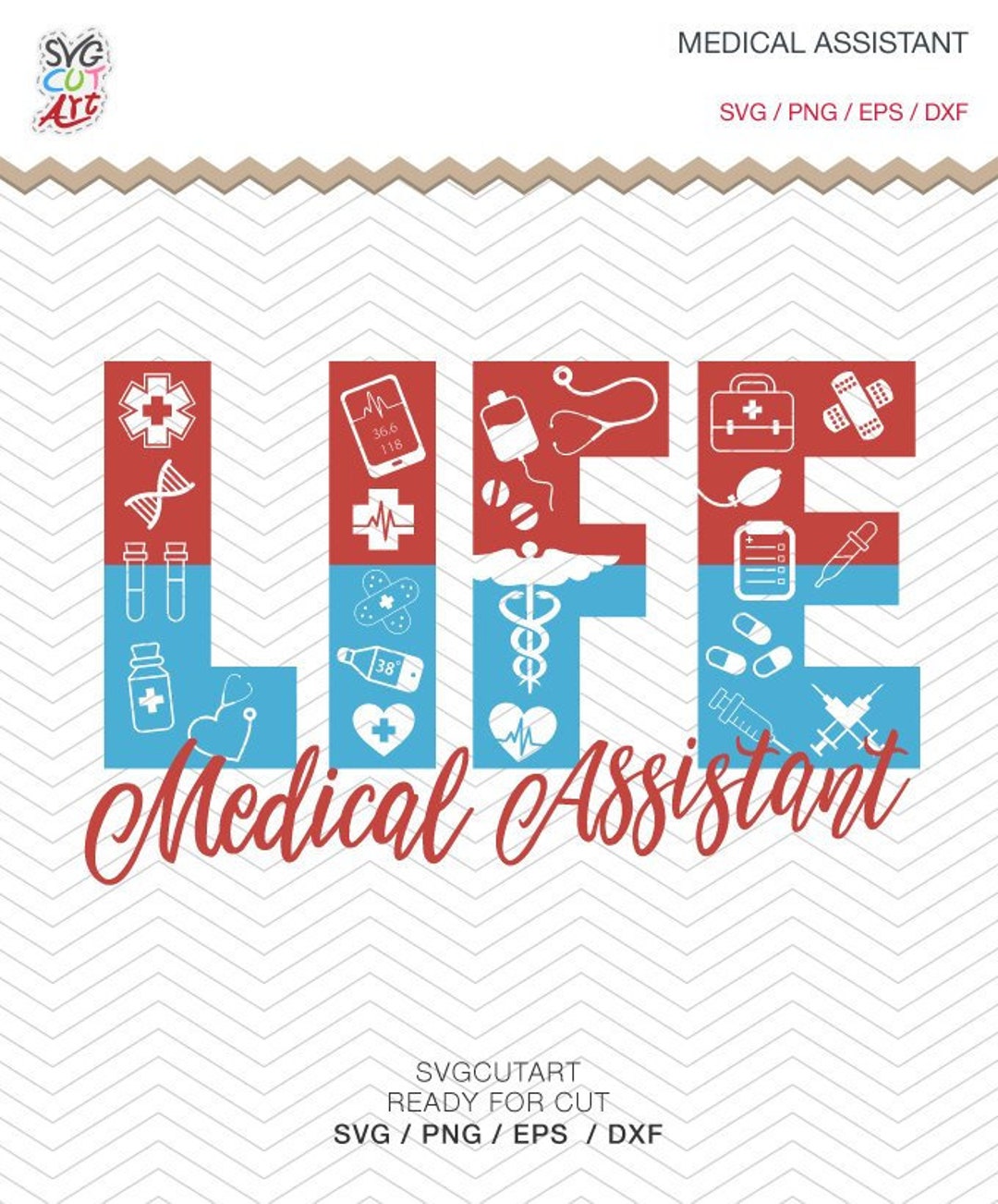 Life Medical Assistant SVG DXF EPS Hospital Nurse Cna Monogram Cut ...