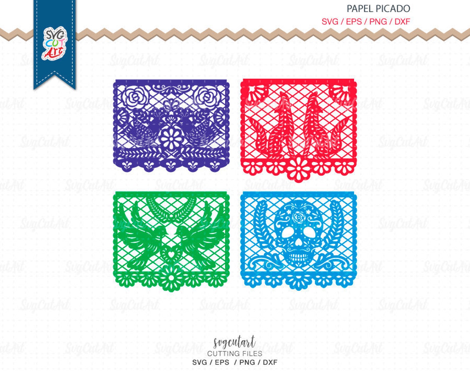 Papel Picado SVG Papel Picado banner cinco de mayo svg - Etsy México
