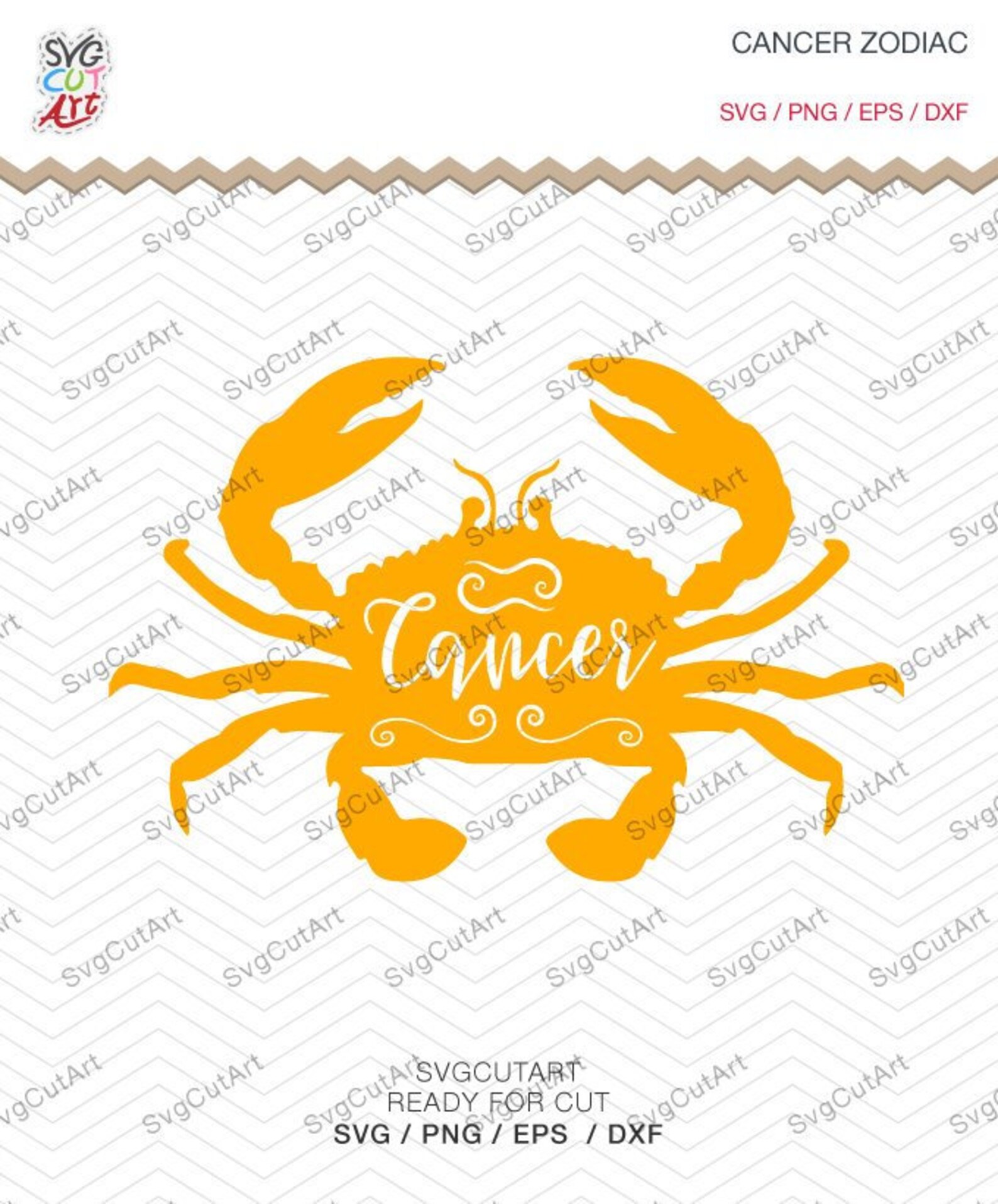Cancer SVG DXF PNG Eps, Zodiac Sign Svg, Crab, Astrology, Horoscopes ...
