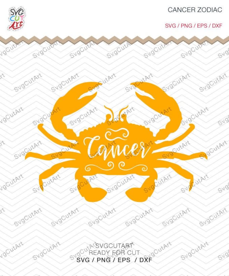 Cancer SVG DXF PNG Eps, Zodiac Sign Svg, Crab, Astrology, Horoscopes ...