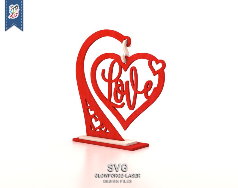 Valentine's Hanging Heart Stand Svg Svg Laser Files - Etsy