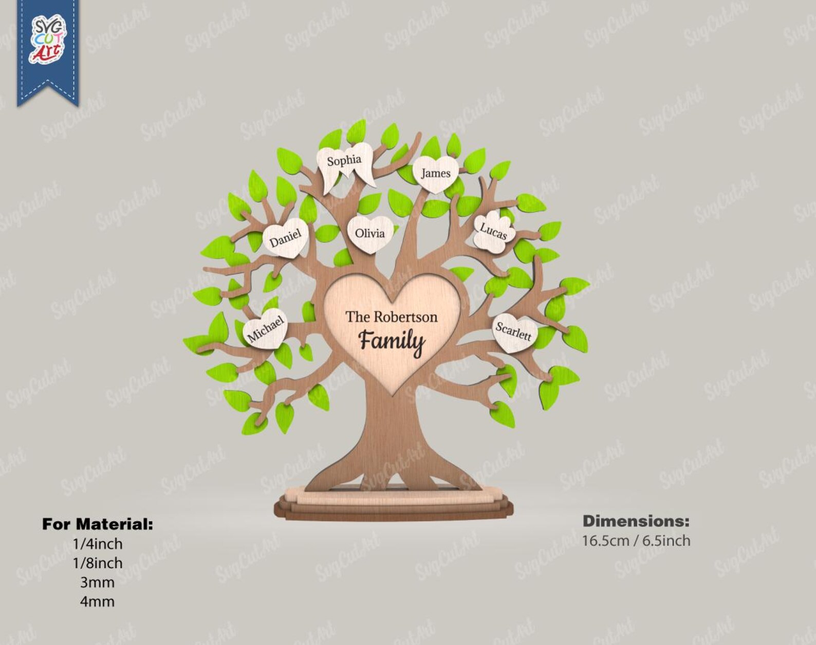 Tree of Life Stand With Family Members Svg Cut File, Wooden Decorative ...