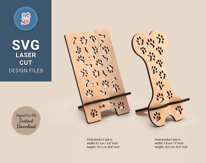 Cell Phone Bone Stand SVG Smartphone Stand Dog Paws SVG - Etsy