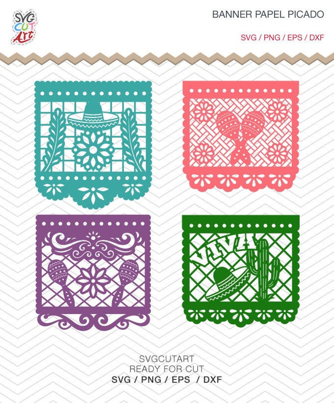 Papel Picado Banner, Papel Picado SVG, Cinco De Mayo Svg, Coco, Party ...
