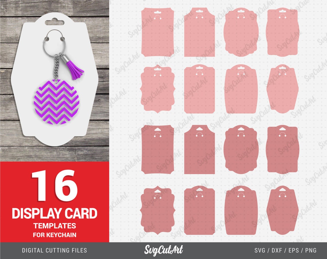 Keychain Display Card Svg Keyring Display Card Keychain - Etsy