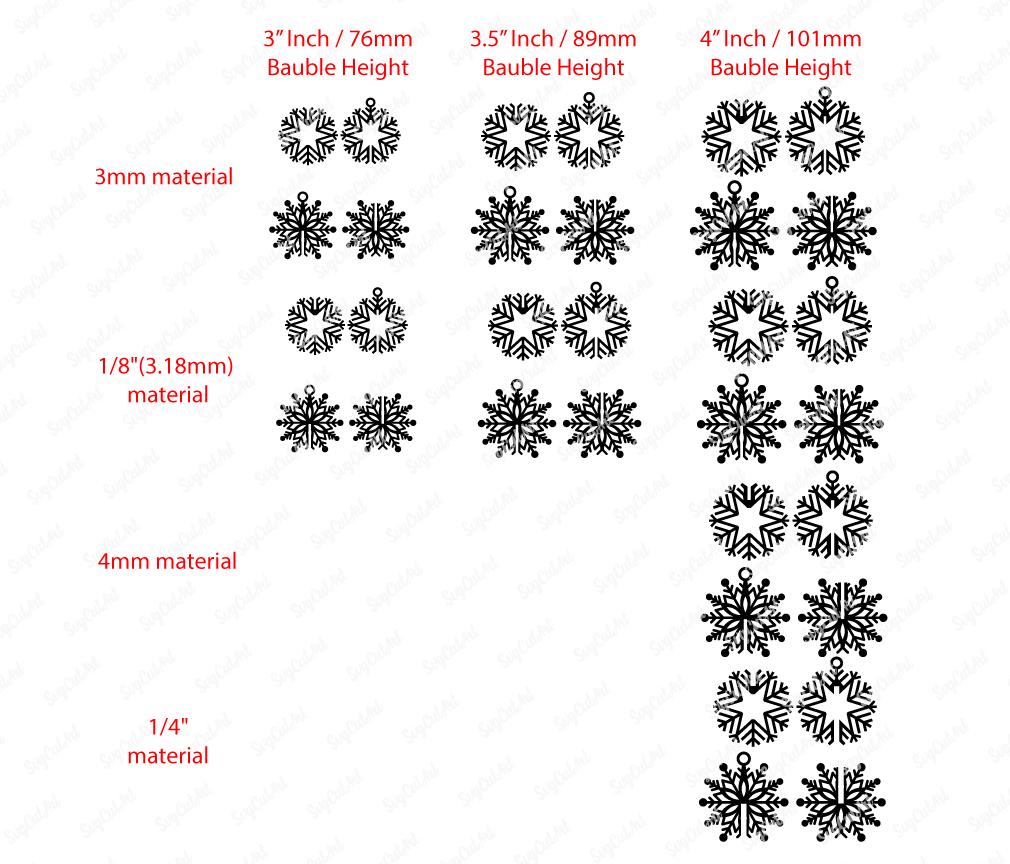 Snowflake Bauble 3D SVG, Christmas Ornament SVG, 3D Snowflake Laser ...