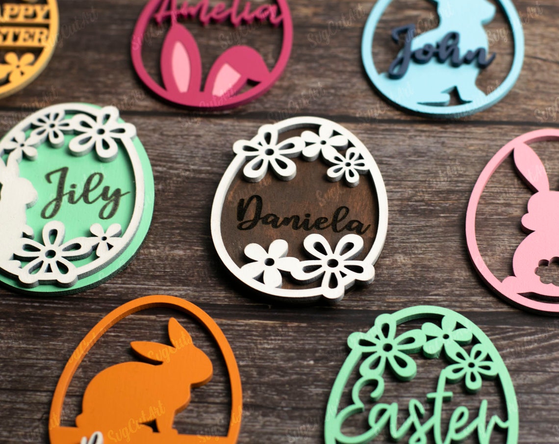 Easter Basket Tags Svg Easter Eggs SVG Egg Tags Svg Gift | Etsy