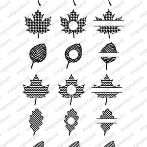 Fall Leaves Patterns SVG DXF PNG Eps Autumn Leafs Thanksgiving Cut File ...