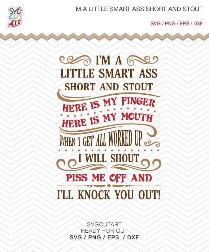Im a Little Smart Ass Short and Stout T-shirt Funny Svg Here - Etsy Canada