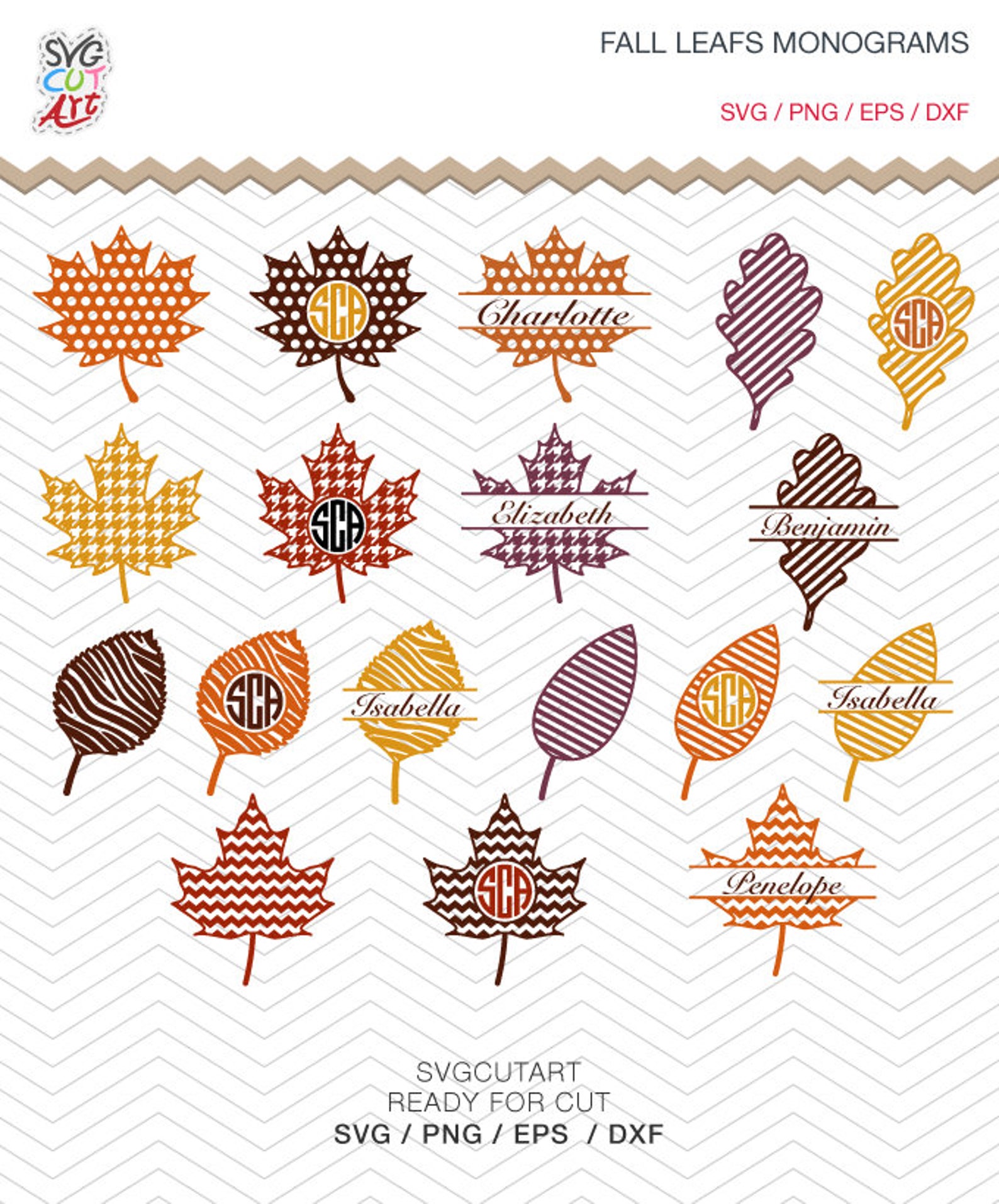 Fall Leaves Patterns SVG DXF PNG Eps Autumn Leafs Thanksgiving - Etsy