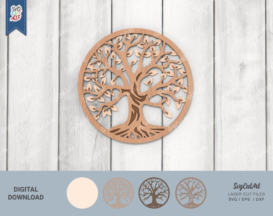 Tree of Life Multilayer Svg Cut File, Wooden Decorative Wall 3D, Paper ...