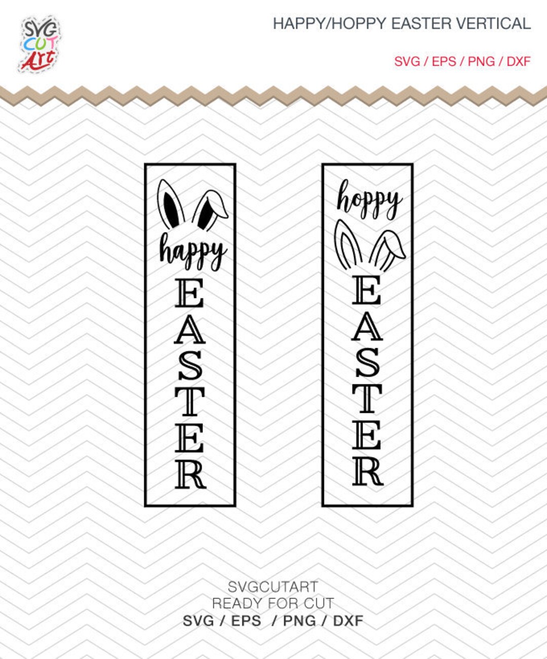 Hoppy Easter SVG, Vertical Sign Svg, Long Porch Sign, Door Sign, Happy ...