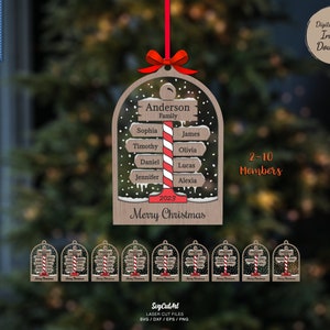 North Pole Family Ornament Laser SVG, Christmas Ornaments SVG, Family ...