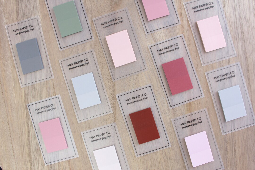 WIDE Transparent Page Flag Sticky Note | Minimal Stationery - Etsy
