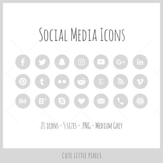 Grey Social Media Icons