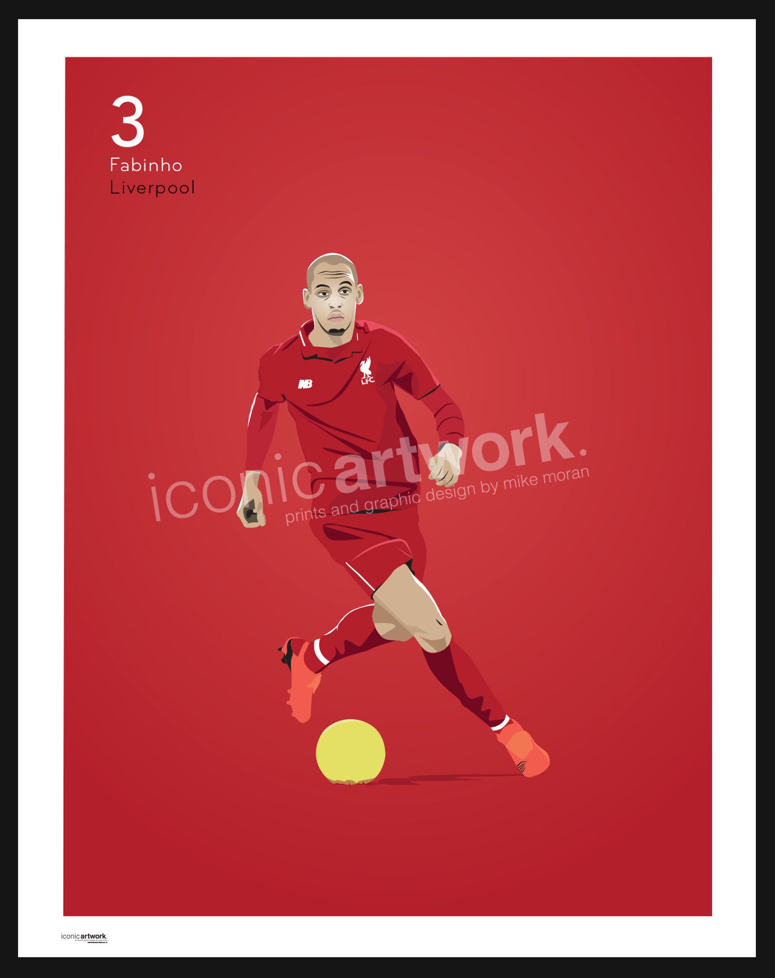 Fabinho Liverpool FC Premier League Icons. A4 A3 and A2 - Etsy