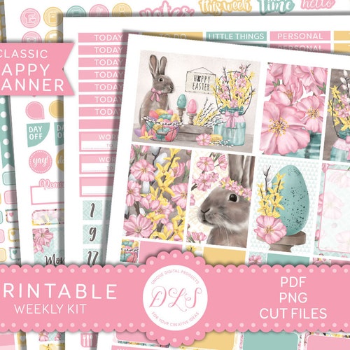 EASTER Planner Stickers Printable Kit Printable Happy Planner - Etsy