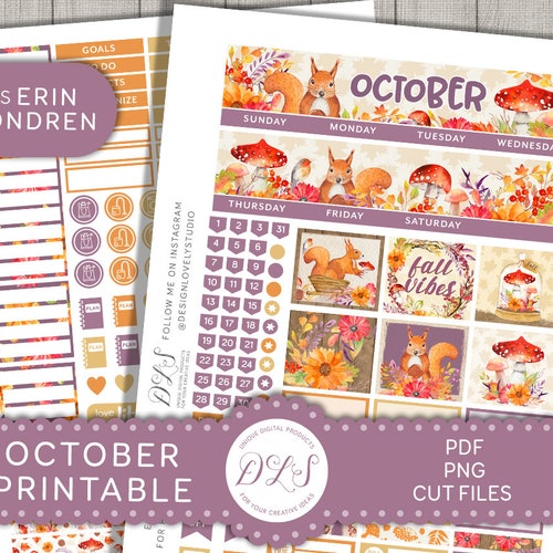 Printable NOVEMBER Monthly Planner Stickers for Erin Condren - Etsy