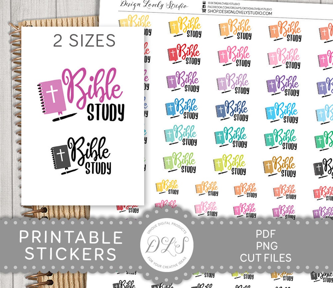 BIBLE STUDY Printable Planner Stickers, Faith Planner Stickers, Church ...