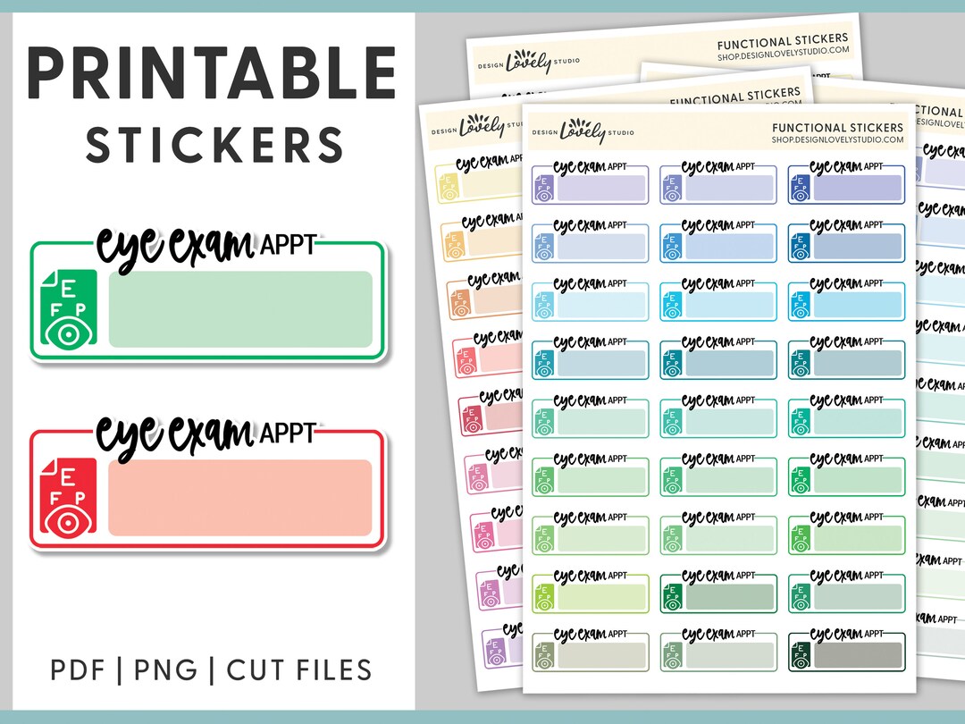 Eye Exam Appointment Stickers, Ophthalmology Appointment, Eye Doctor ...