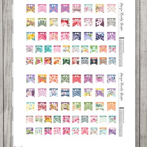 Printable Flags Planner Stickers, Floral Flags Planner Stickers ...