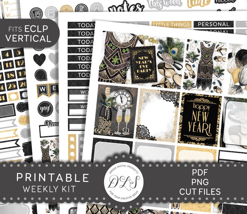New Year Weekly Planner Kit New Year's Eve Printable - Etsy