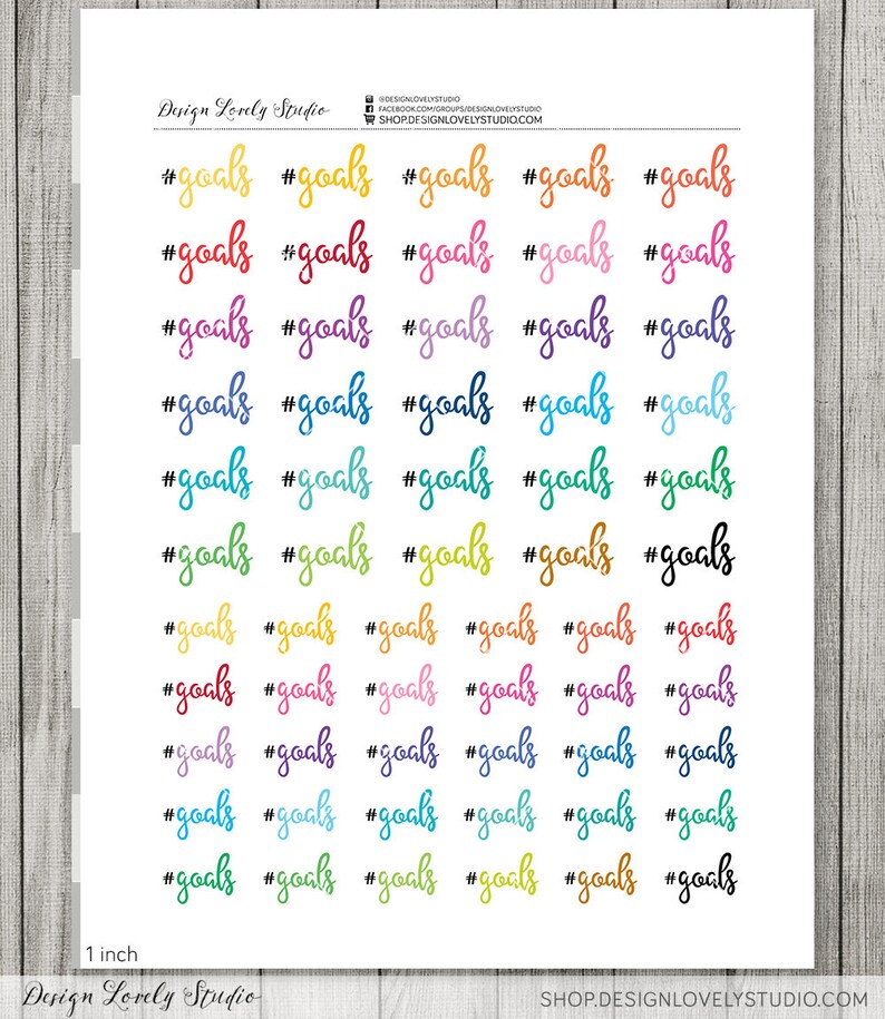 GOALS Planner Stickers, Printable Goals Stickers, Goals Planning ...