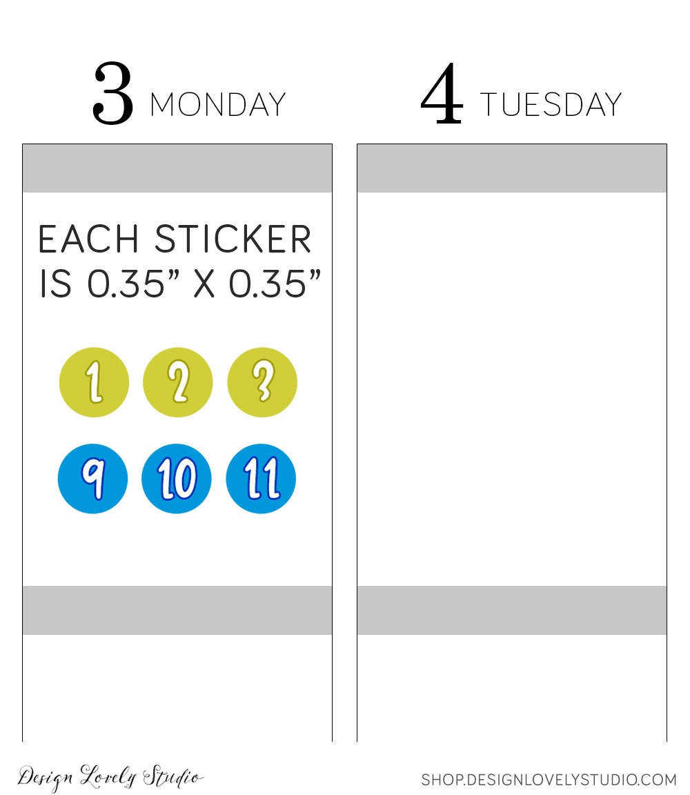 Printable DATE DOT Planner Stickers Printable Date Cover | Etsy