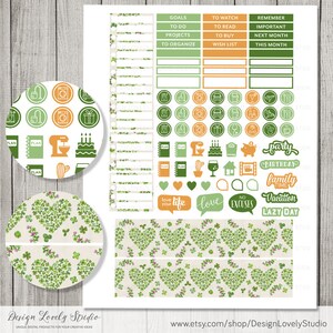 Printable MARCH Monthly Planner Stickers for Erin Condren, St. Patrick ...