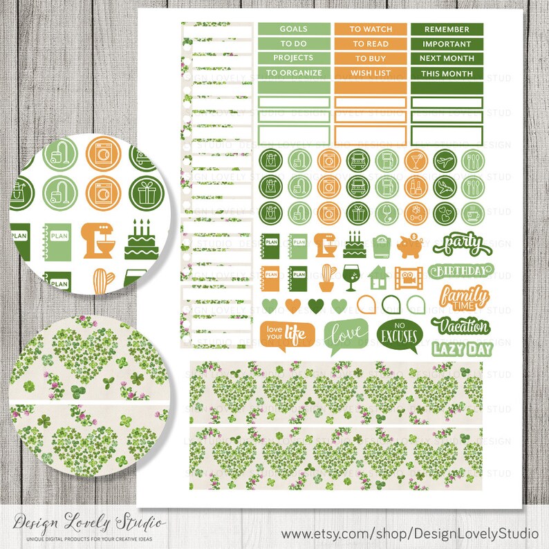 Printable MARCH Monthly Planner Stickers for Erin Condren St. - Etsy