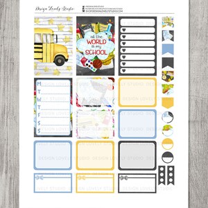 Printable BACK TO SCHOOL Planner Stickers, Big Happy Planner Weekly ...