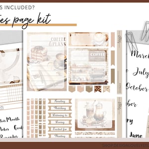 Printable Coffee Lover Planner Stickers Bundle, Coffee Themed Stickers ...
