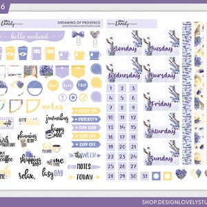 Lavender Planner Stickers, Happy Planner Stickers Kit, Weekly Sticker ...